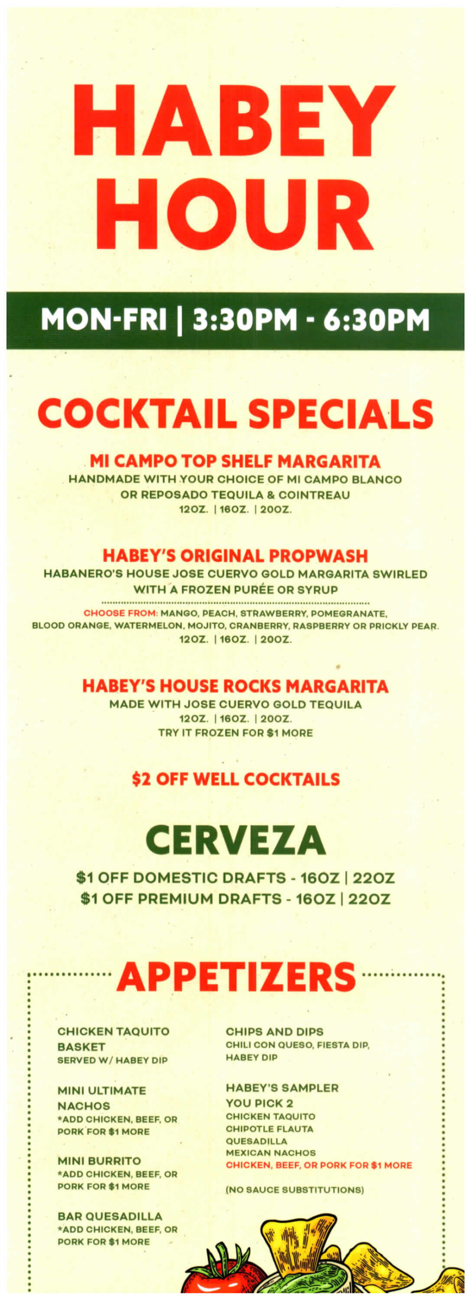 Happy Hour & Specials – Habaneros